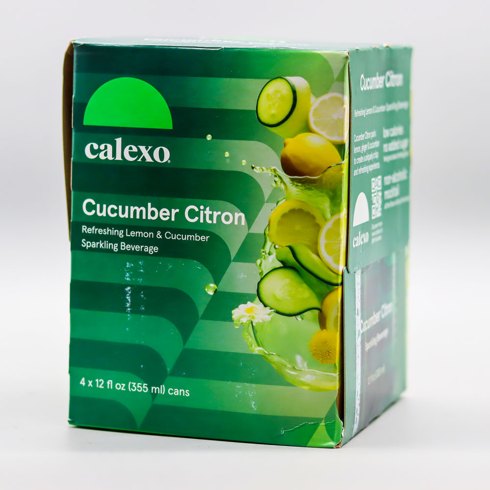 calexo Non Alcoholic Cucumber Citron Sparkling Beverage 12 FL. OZ. 4PK