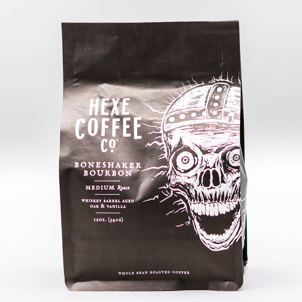 HEXE Boneshaker Bourbon Barrel Aged Whole Bean 12 OZ. Bag