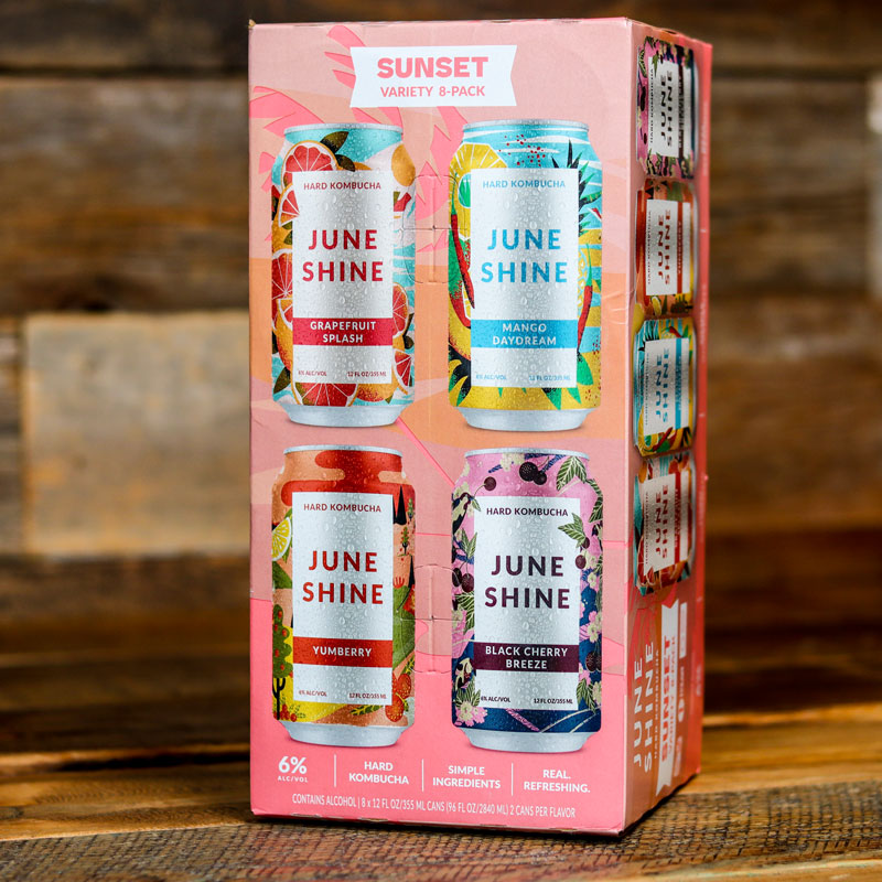 June Shine Sunset Variety Hard Kombucha 12 FL. OZ. 8PK Cans