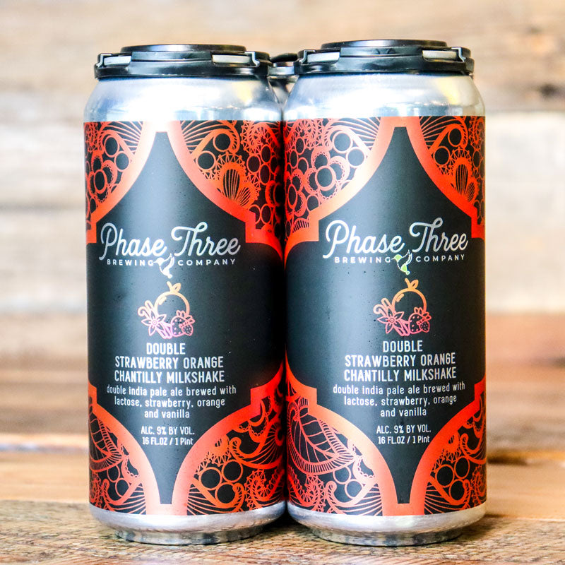 Phase Three Double Strawberry Orange Chantilly Milkshake DIPA 16 FL. O