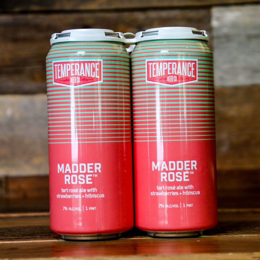 Temperance Madder Rose Tart Rose Ale w/ Strawberries and Hibiscus 16 F