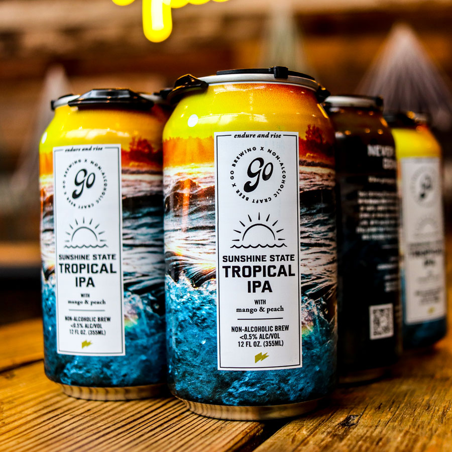 Go Brewing Non Alcoholic Sunshine State Tropical IPA 12 FL. OZ. 6PK Ca