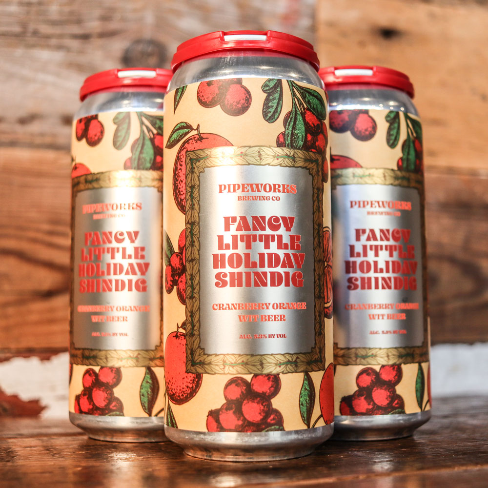 Pipeworks Fancy Little Holiday Shindig Cranberry Orange Wit Beer 16 FL