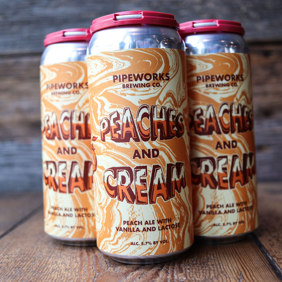 Pipeworks Peaches And Cream Peach Ale With Vanilla And Lactose 16 FL.