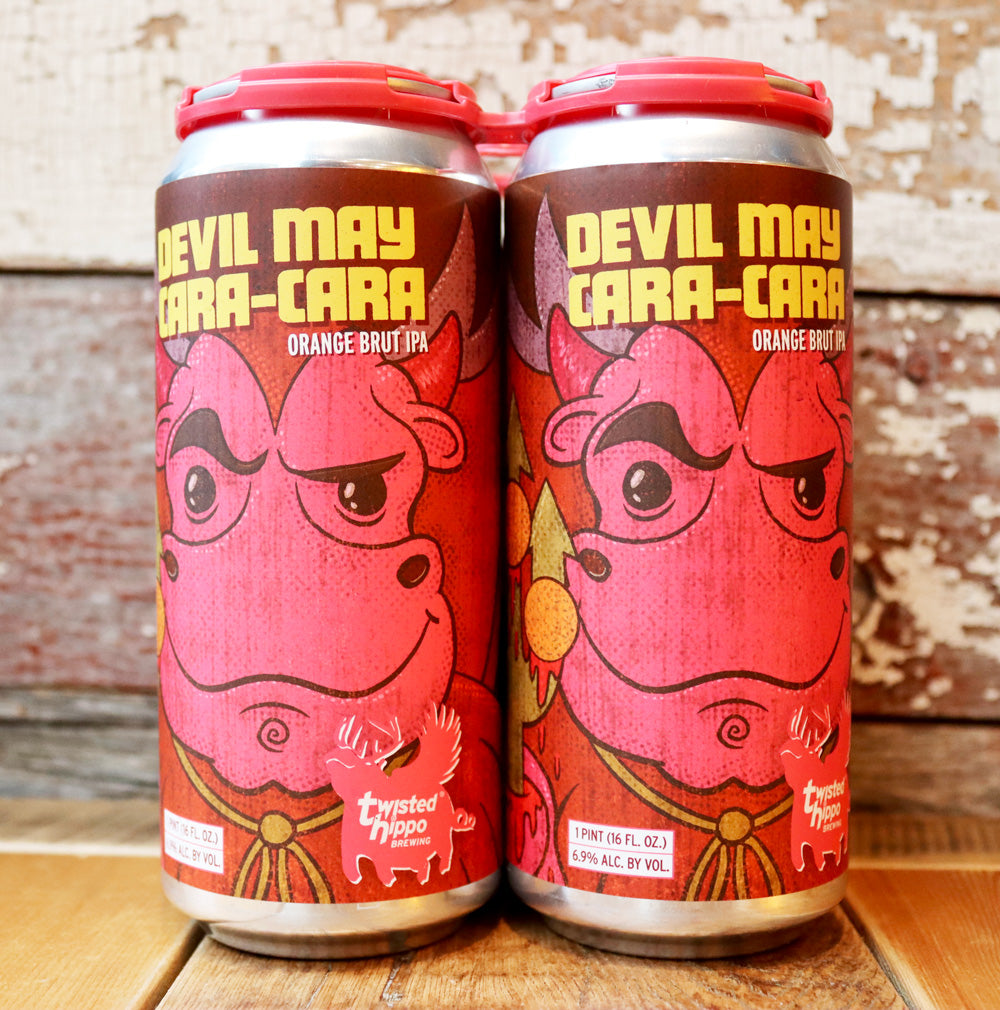 Twisted Hippo Devil May Cara Cara Orange Brut IPA 16 FL. OZ. 4PK Cans