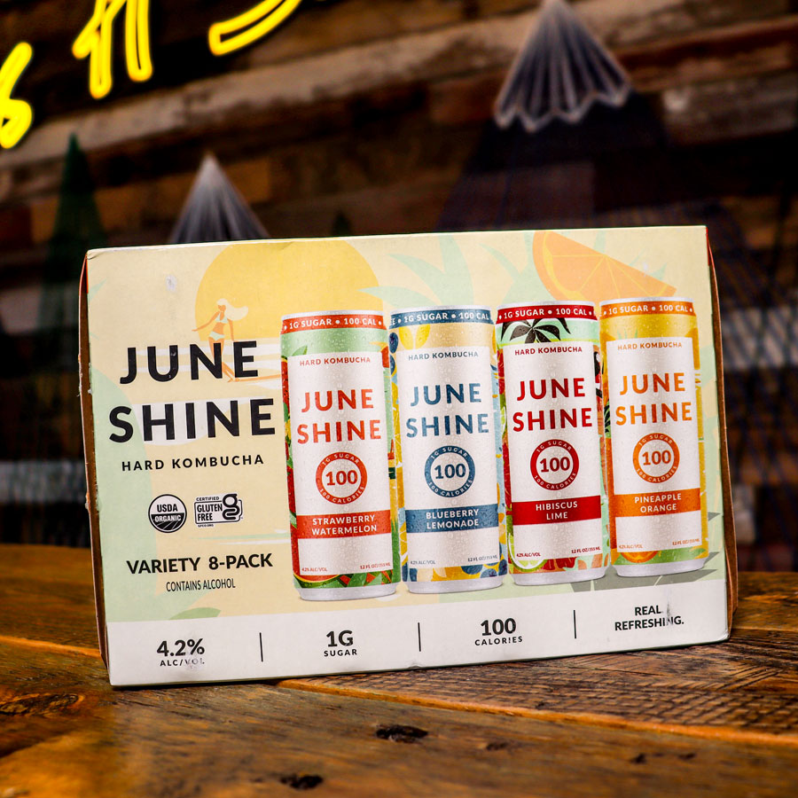June Shine Hard Kombucha 100 Calories Variety Pack 12 FL. OZ. 8PK Cans